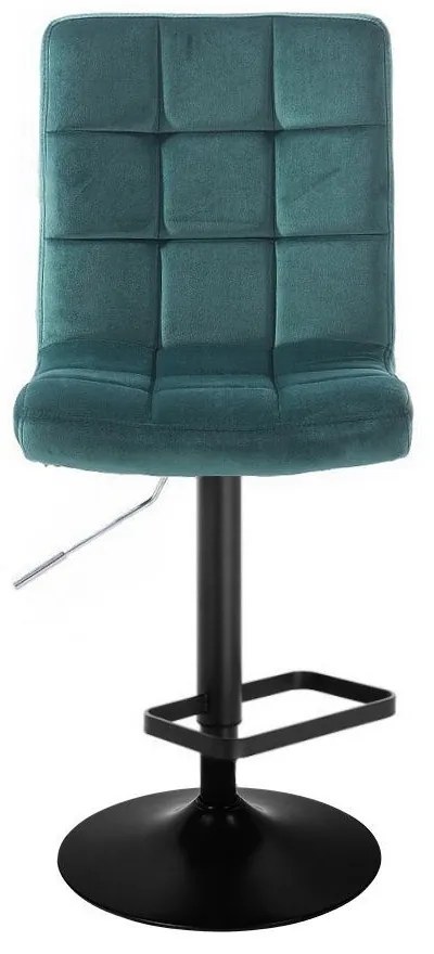 LuxuryForm DESIGN Barová židle TOLEDO VELUR na černé kulaté podstavě - zelená