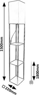 Brilagi - Stojací lampa s poličkami GRADUS 1xE27/40W/230V 150 cm šedá/béžová