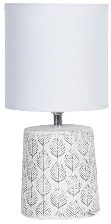 Stolní lampa s listy a bílým stínidlem – 15x31 cm