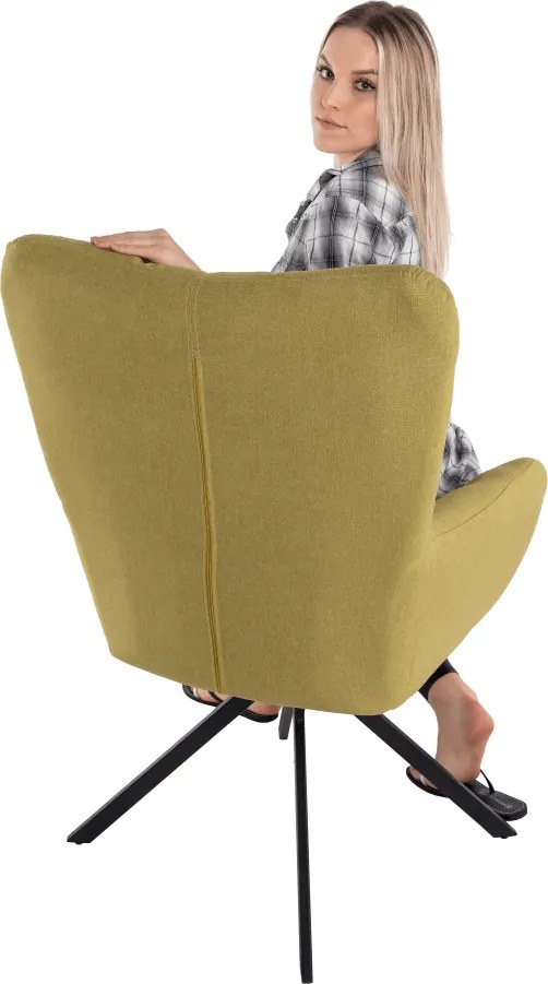 Designové otočné křeslo, pistáciová / černá, KOMODO