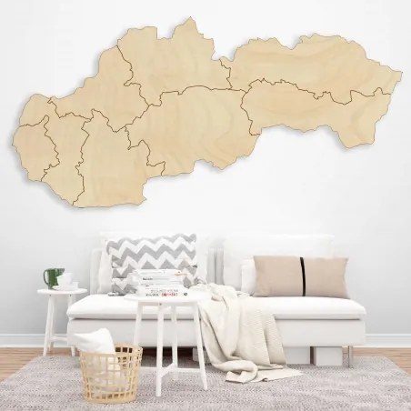 Dřevěná nástěnná mapa Slovensko - 8 dílků | SENTOP M001