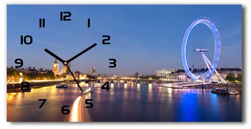 Wallmuralia Skleněné hodiny na stěnu Londýn Eye Londýn 60x30 cm