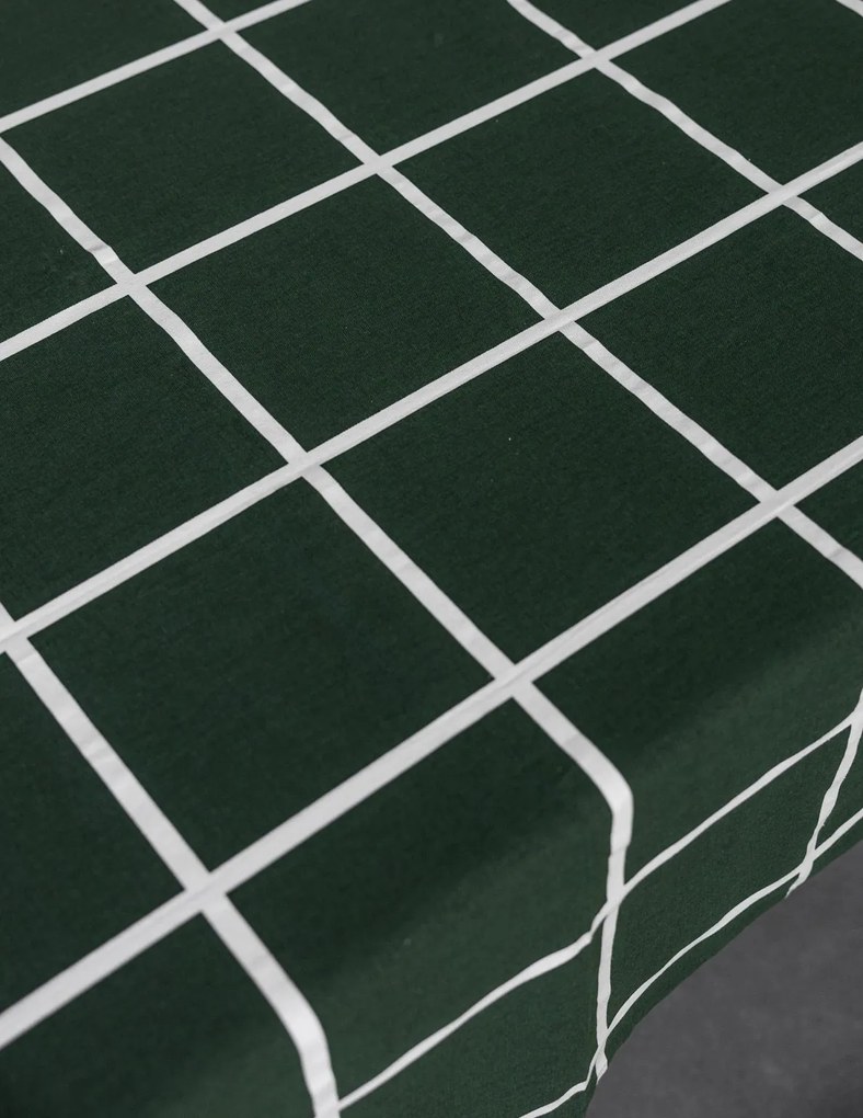 Storefactory Bavlněný ubrus Green Checkered 250 x 140 cm, zelená barva, textil