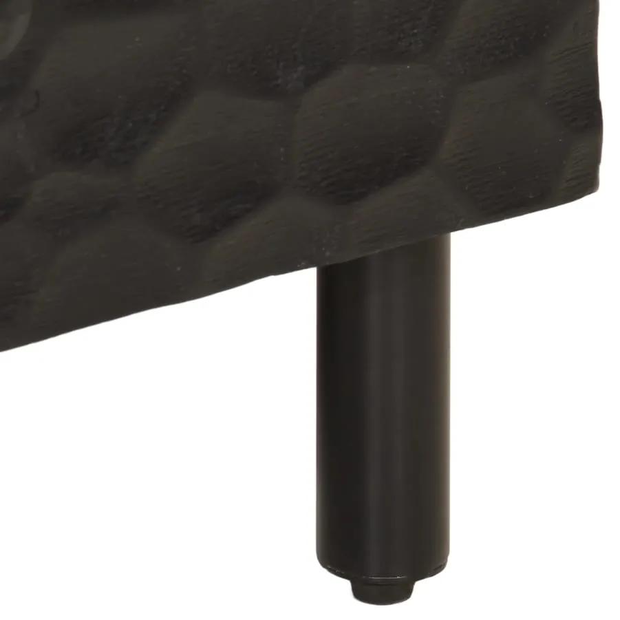 Noční stolek černý 50 x 33 x 60 cm masivní mangovníkové dřevo - Default Title