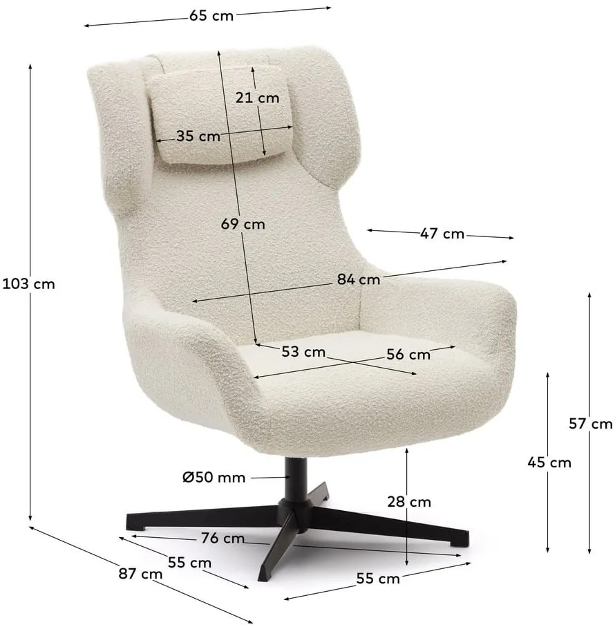 Krémové křeslo Zalina – Kave Home