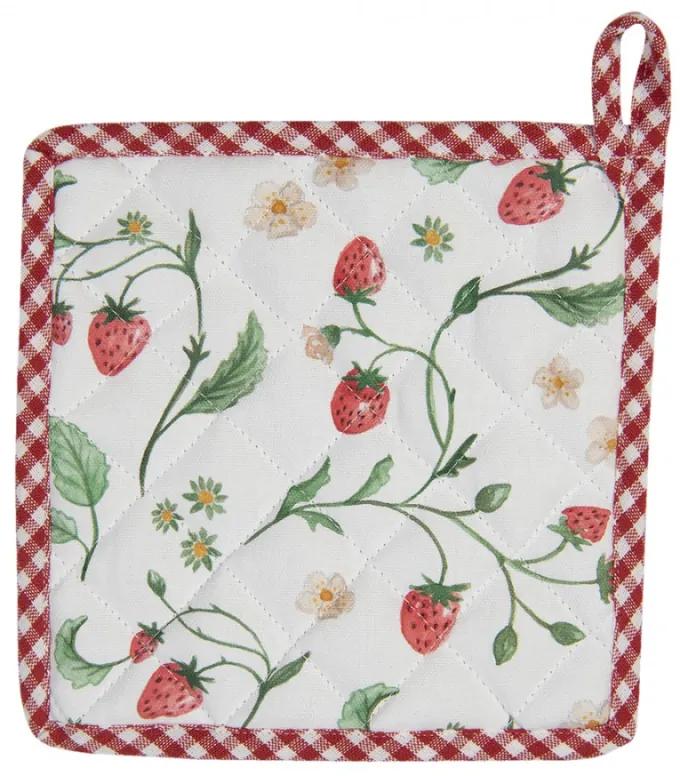 Bavlněná podložka pod hrnec s motivem jahod Wild Strawberries – 20x20 cm