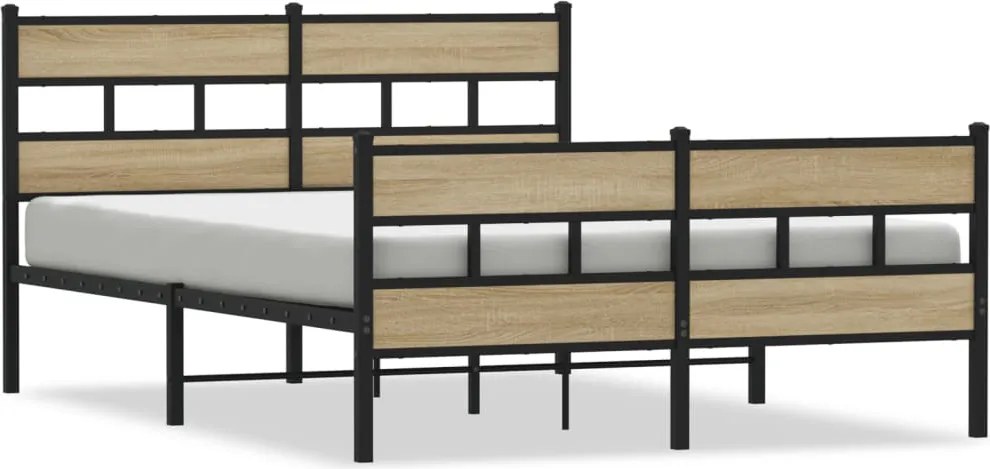 Kovový rám postele bez matrace dub sonoma 160 x 200 cm 3308471