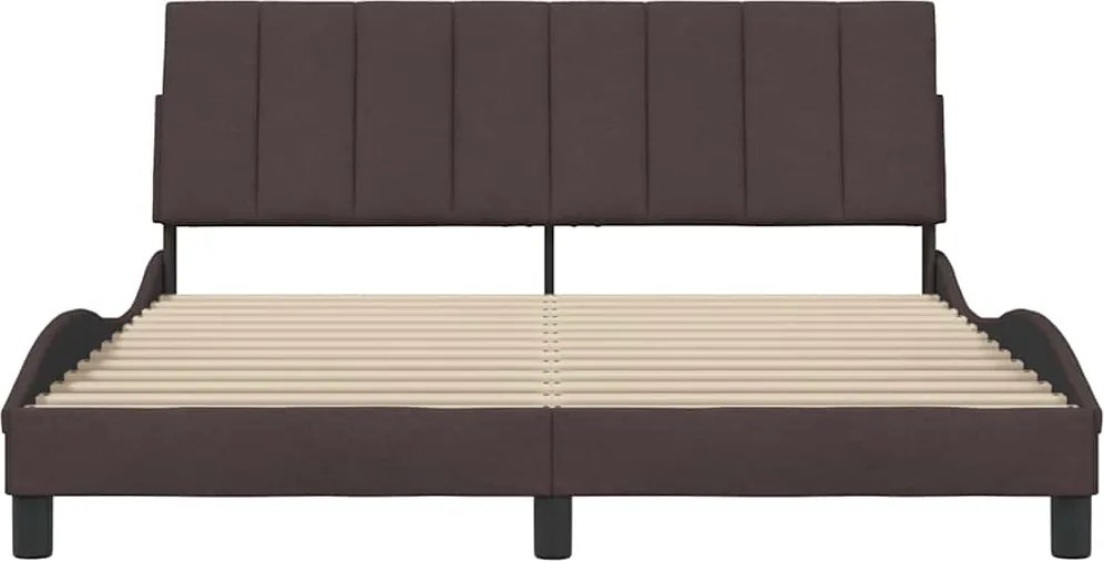 Rám postele bez matrace Hanko tmavě hnědý 160 x 200 cm textil 3310401