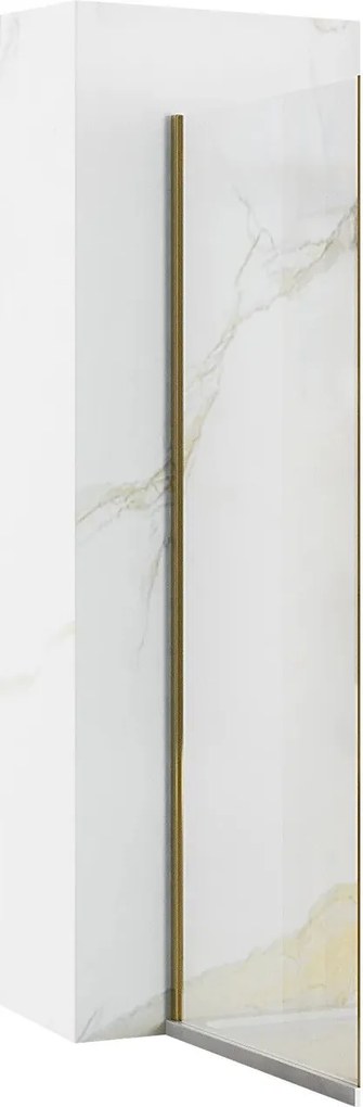 Rea Rapid, pevná stěna pro sprchový kout Rapid 100 x 195 cm, 6mm čiré sklo, zlatý profil, REA-K5625
