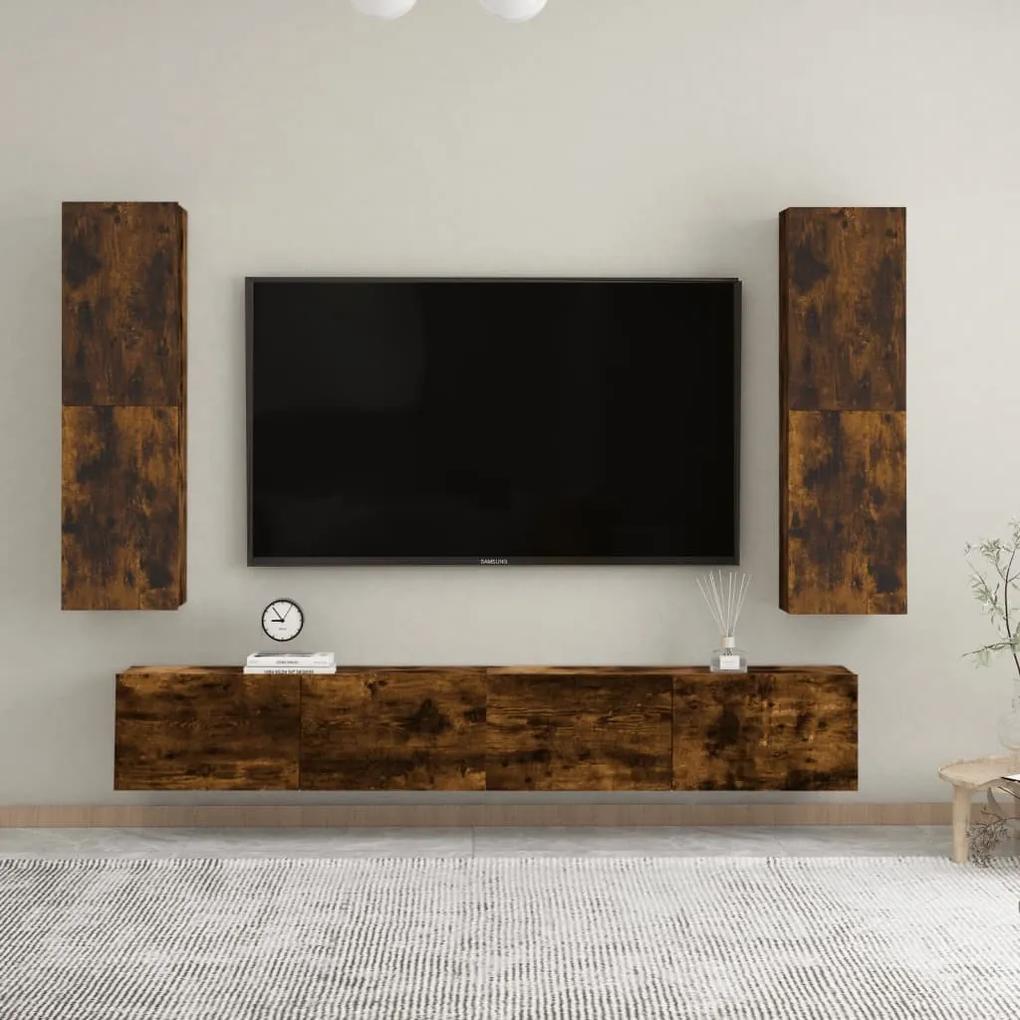vidaXL TV stolky 2 ks 30,5x30x110 cm kompozitní dřevo [826681] Barva: Betonová šedá