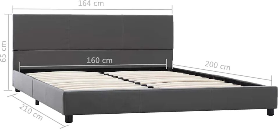 Rám postele šedý umělá kůže 160 x 200 cm 284778