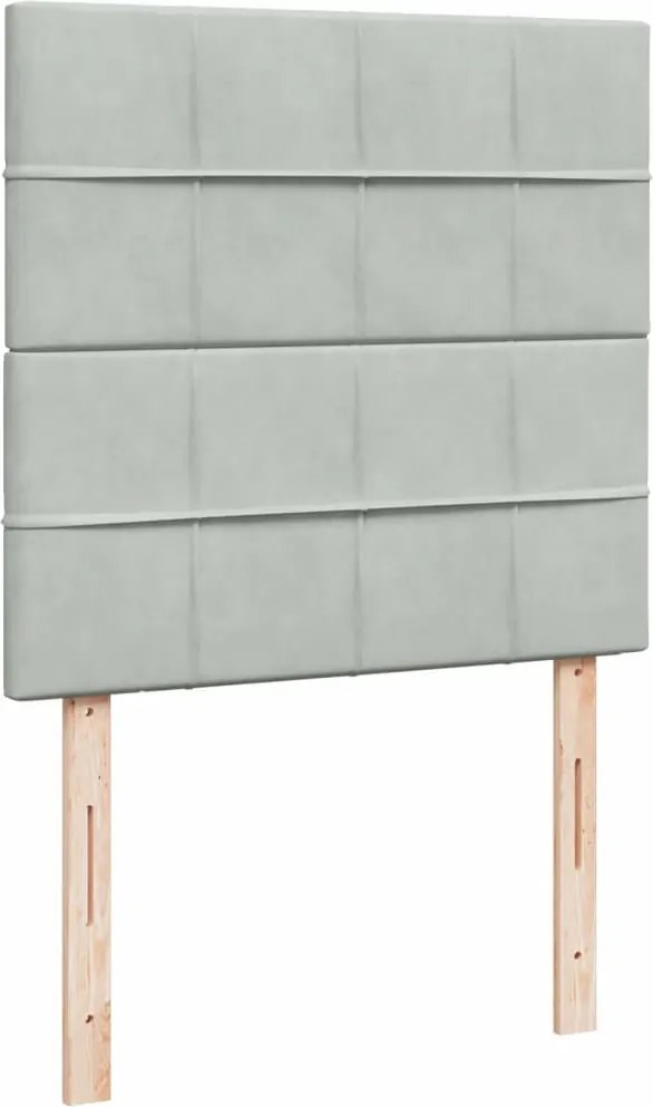 Box spring postel s matrací světle šedá 90x200 cm samet 3293110