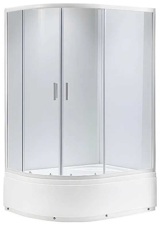 BPS-koupelny Asymetrický sprchový kout MAJA WH L 115x85 cm levý, bílý/transparent v setu s hlubokou sprchovou vaničkou