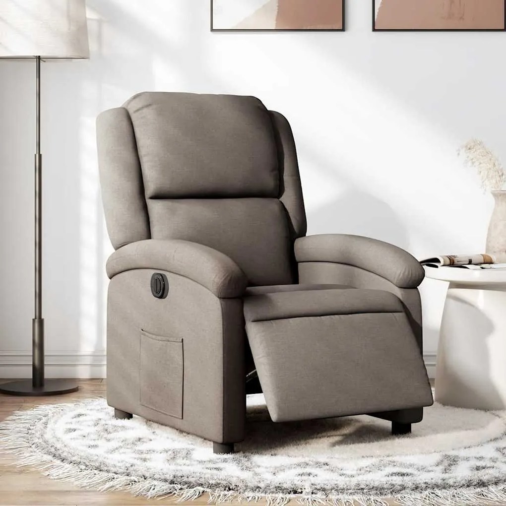 Elektrické polohovací křeslo taupe textil 3204148