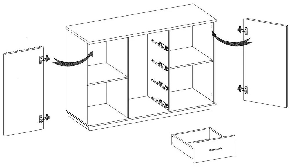 Komoda ARTIZ | 130 cm | artisan/černá