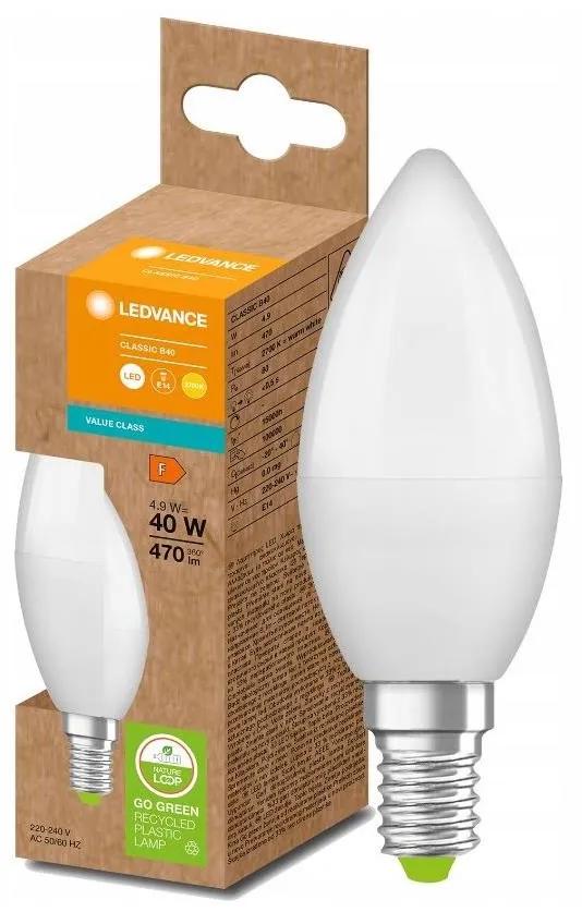 Ledvance | LED Žárovka z recyklovaného plastu B40 E14/4,9W/230V 2700K - Ledvance | P225382