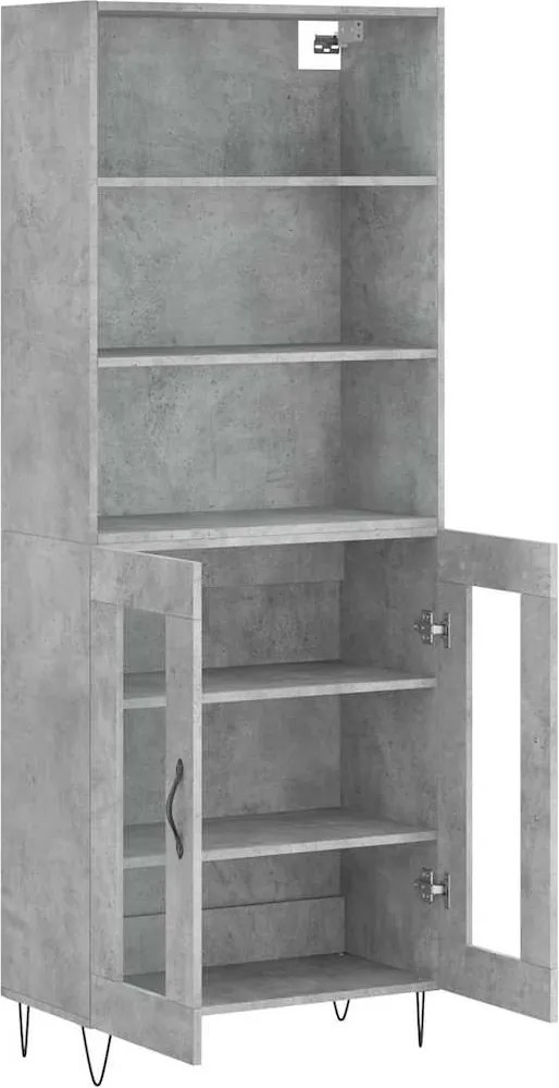 Skříň highboard betonově šedá 69,5x34x180 cm kompozitní dřevo 3189313