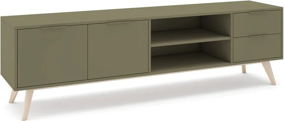 Zelený matný TV stolek 180x53x40 cm Campus – Marckeric