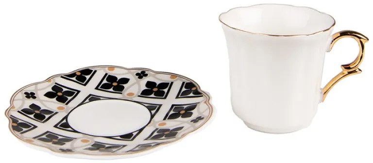 Bílý porcelánový šálek s barevným podšálkem Tasse – 95 ml