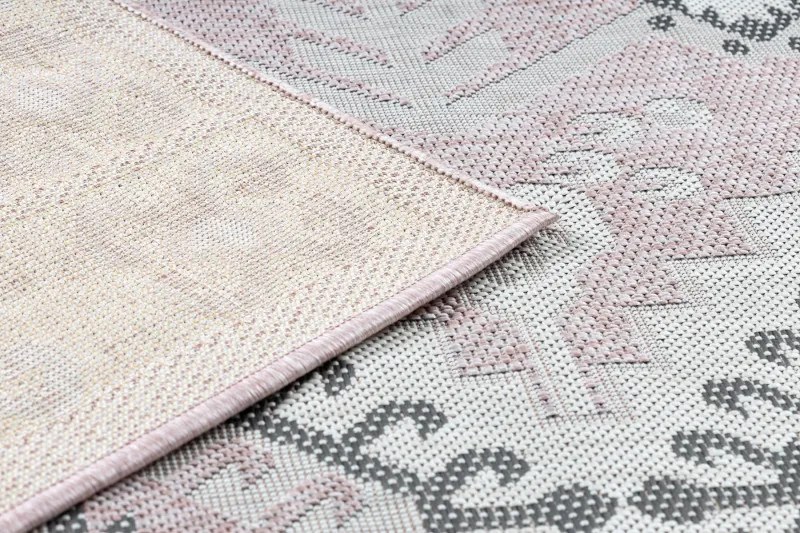 Dywany Łuszczów, Kusový koberec Sion Sisal Aztec 3007 pink/ecru – na ven i na doma, 120x170, růžová, chodba / předsíň