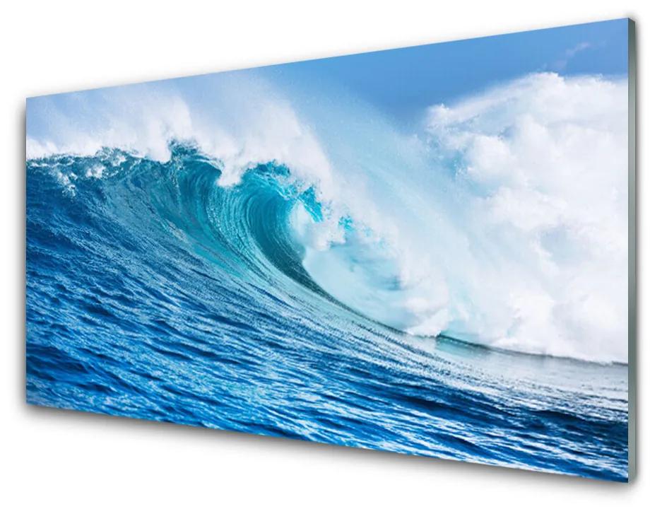 akrylový obraz Vlny Moře Nebe Mraky 100x50 cm