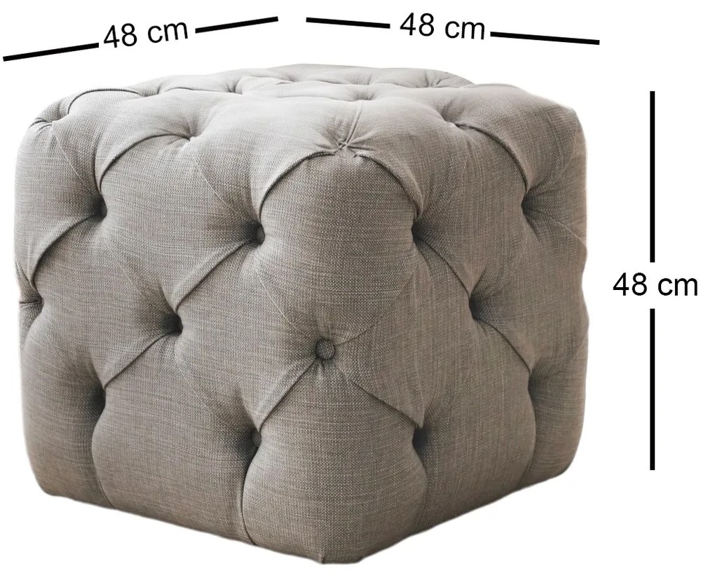 Atelier del Sofa Taburet Kup Chester - Grey, Šedá