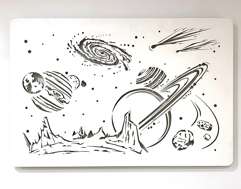 Li-Go "Vesmír" světelný obraz RGB s baterií 90x60cm provedení povrchu: dub světlý