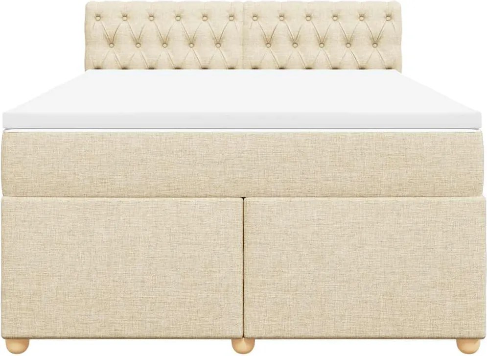 Box spring postel s matrací krémová 140x190 cm textil 3286687