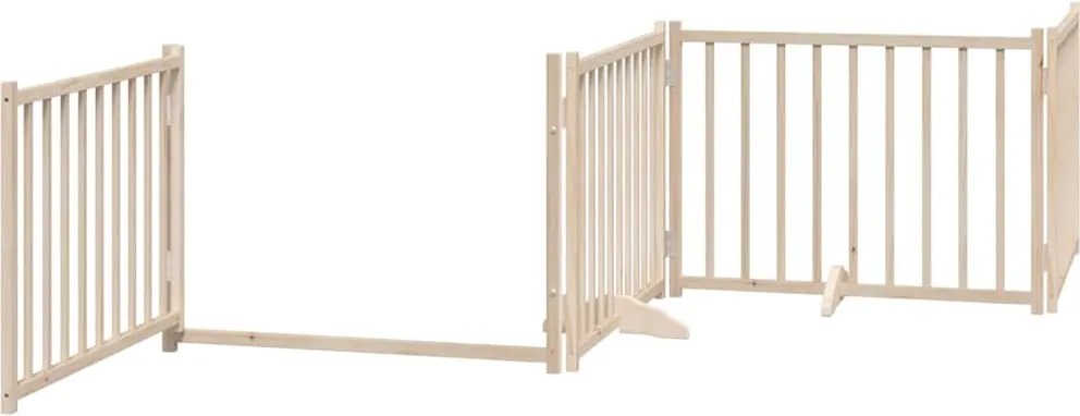 Zábrana pro psy s dvířky skládací 8 panelů 640 cm topol 3155722