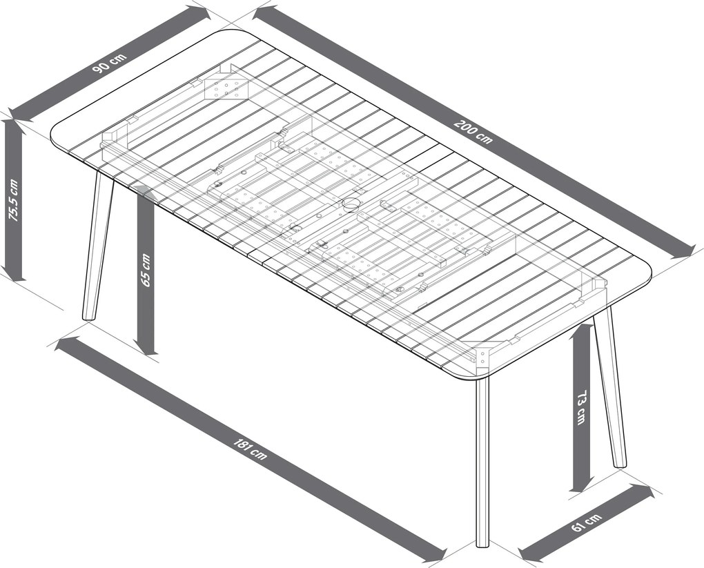 Tchibo - Dvojitý rozkládací stůl z teakového dřeva - barva: hnědá