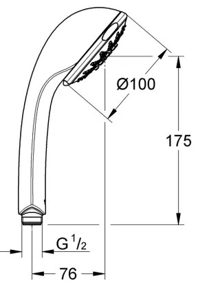 GROHE 28796000 - Ruční sprcha RELEXA 100 Five 100 mm lesklý chrom