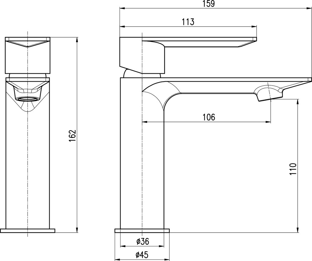 Slezák - RAV Umyvadlová baterie bez výpusti NIL - NL126.xMGL, Metal Grey lesk Připojovací hadičky - závit: 1/2"