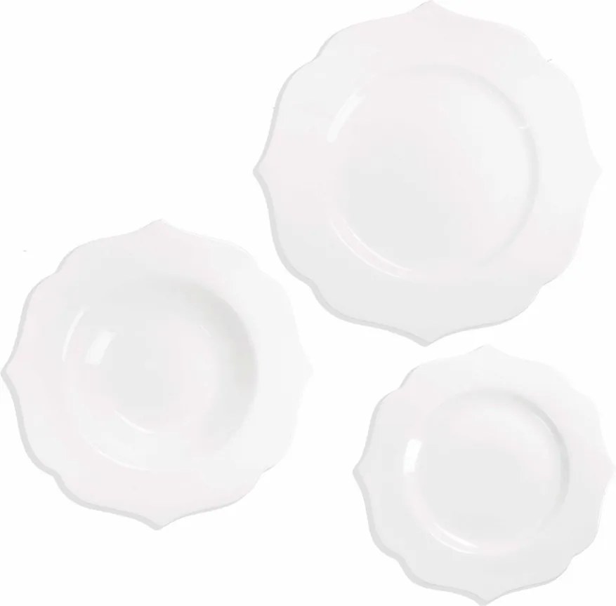 Jídelní sada 18 ks z kostního porcelánu pro 6 osob Queen – Brandani