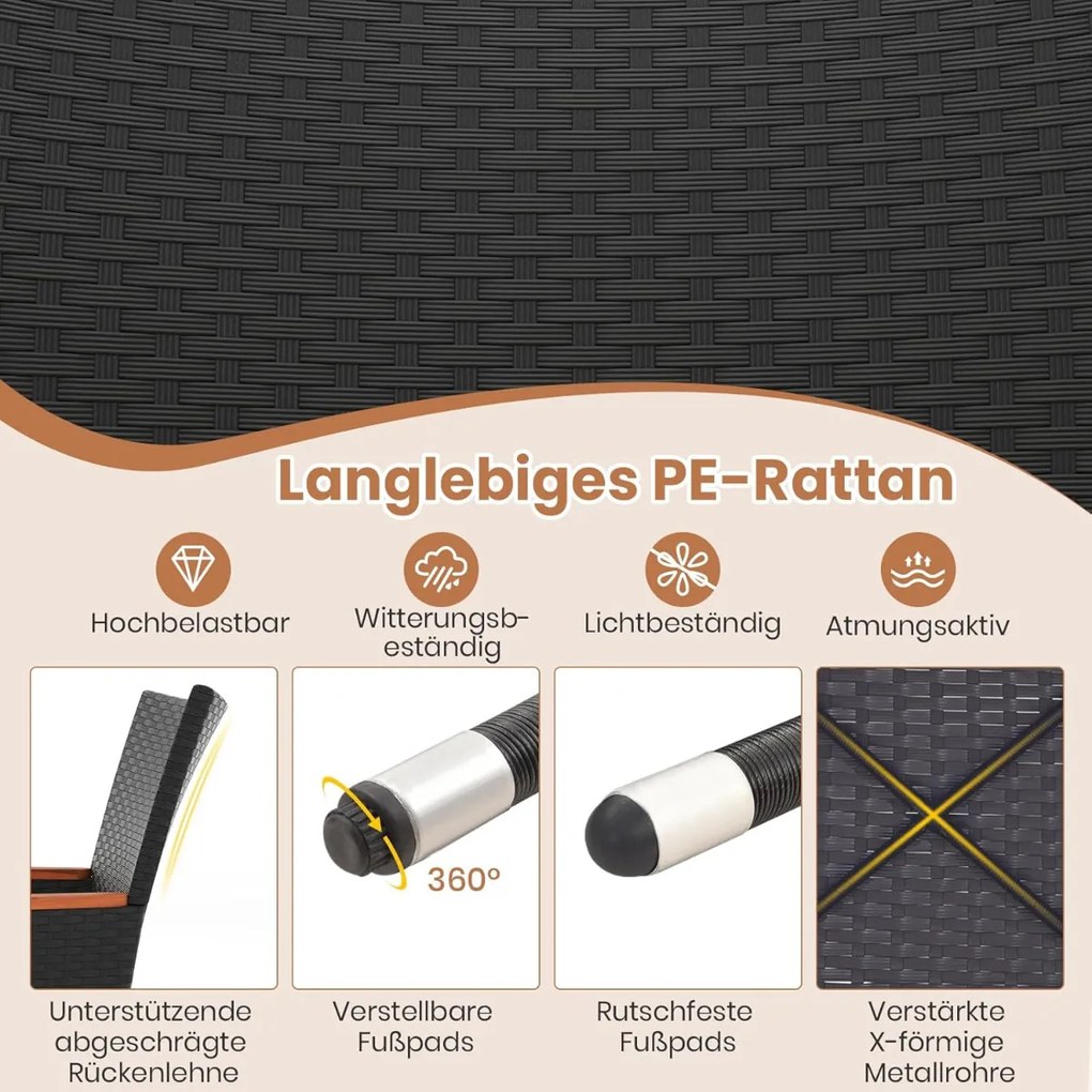 Costway 9 TLG. Ratanový set zahradního nábytku jídelní set pro 8 osob zahradní
