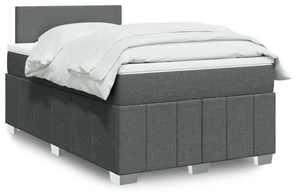 Box spring postel s matrací tmavě šedá 120x190 cm textil 3289301
