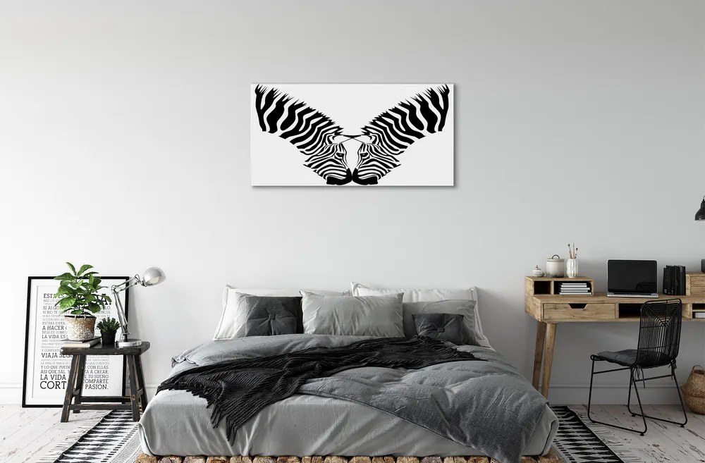 Obrazy na plátně zrcadlo zebra 100x50 cm