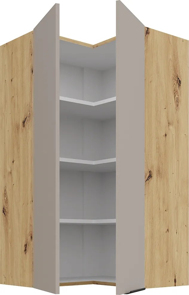 ARIA li | horní kuchyňská skříňka 60x60 GN-108 2F (90°) rohová s policemi | EXTRA VYSOKÁ | 60x60 cm | artisan/béžová