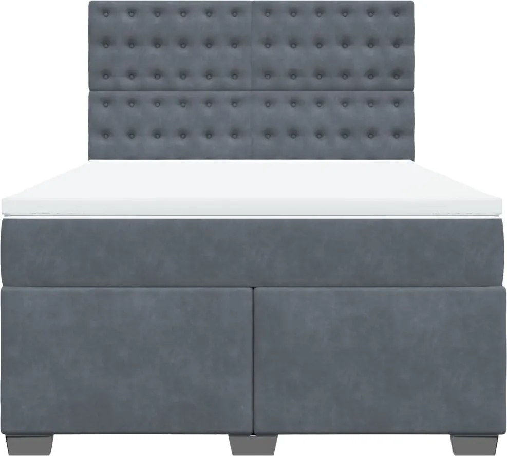 Box spring postel s matrací tmavě šedá 140x200 cm samet 3290943