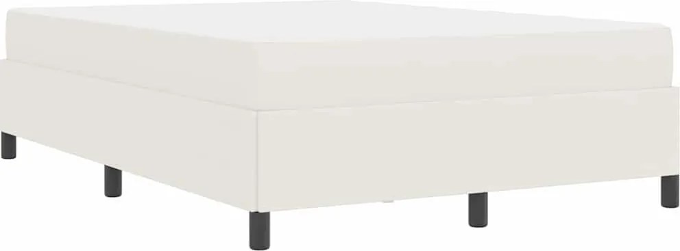 Rám postele s matrací Krémová 140 x 190 cm textil 3399122