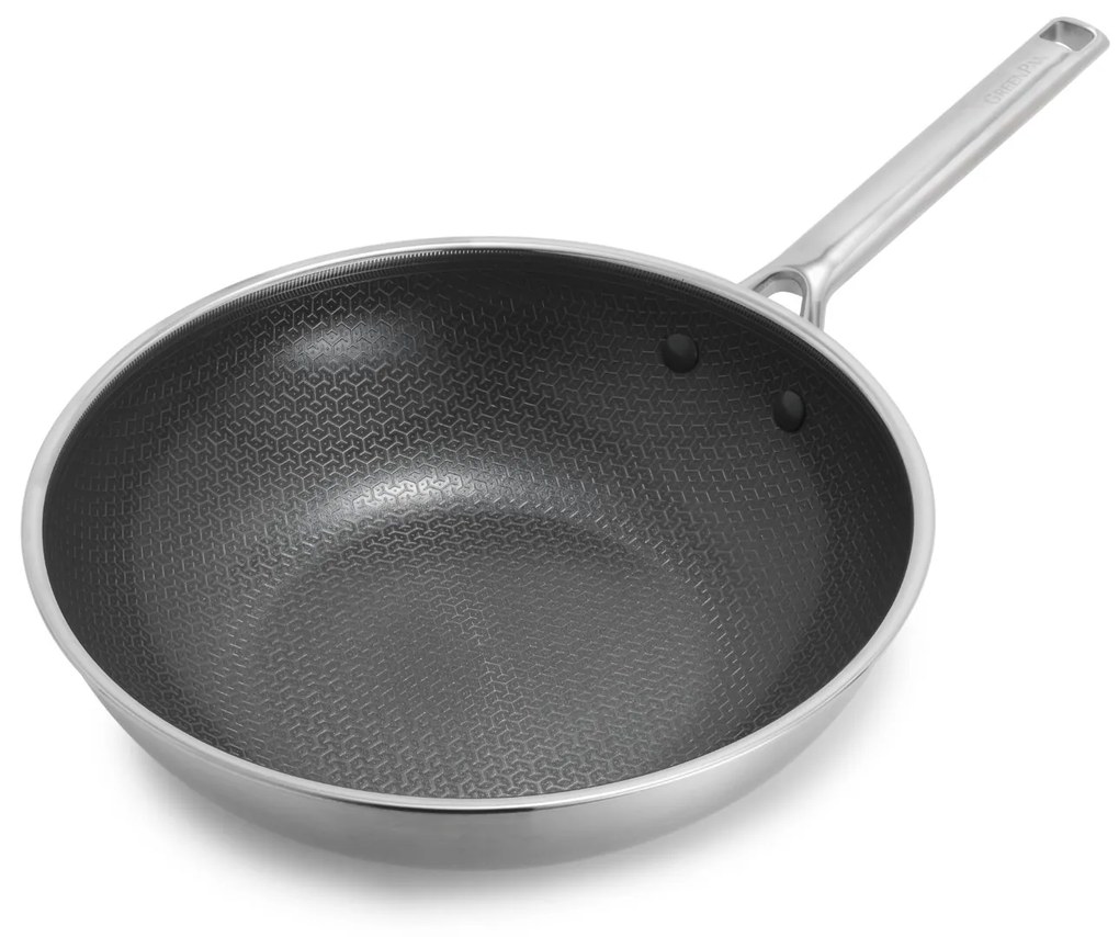 GreenPan Nerezová wok pánev s hybridním keramickým nepřilnavým povrchem Thermobond, kolekce Apex, 28 cm CC010199-001
