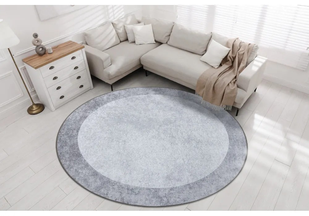 Kusový koberec Arog světle šedý kruh 80cm