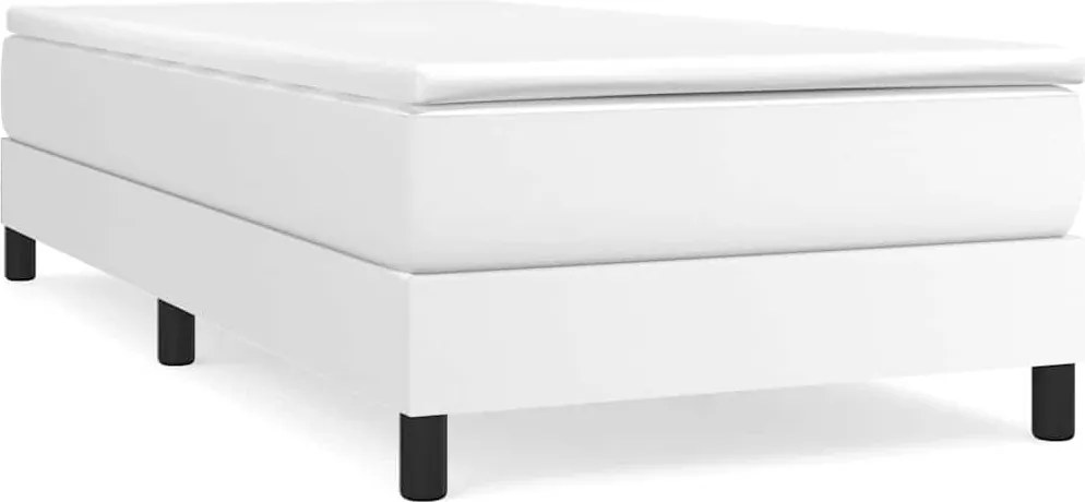 Rám postele s boxspringem bílý 90 x 190 cm umělá kůže 3120671