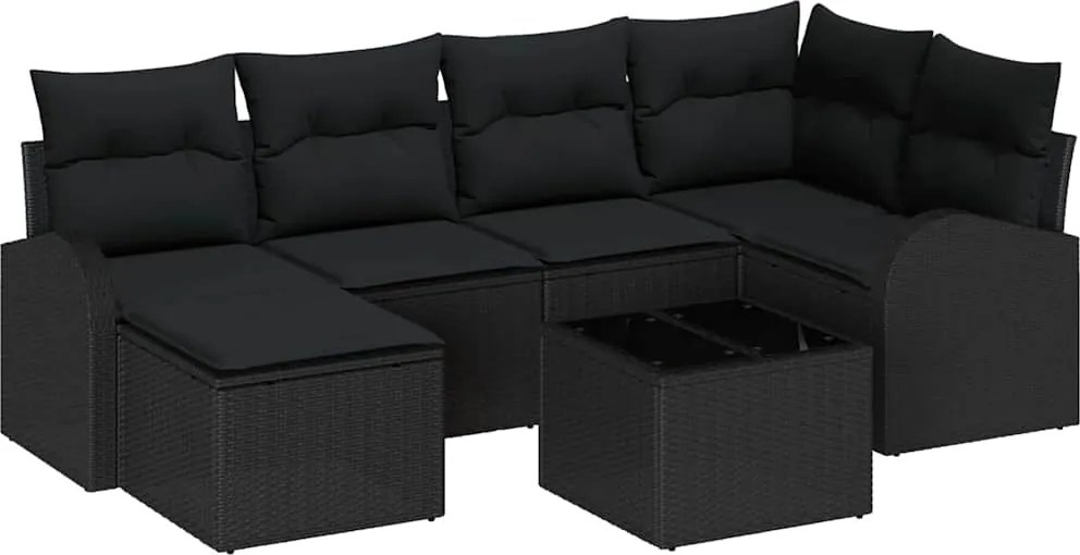 Set pohovek 7 ks Černá polyratan 3354792