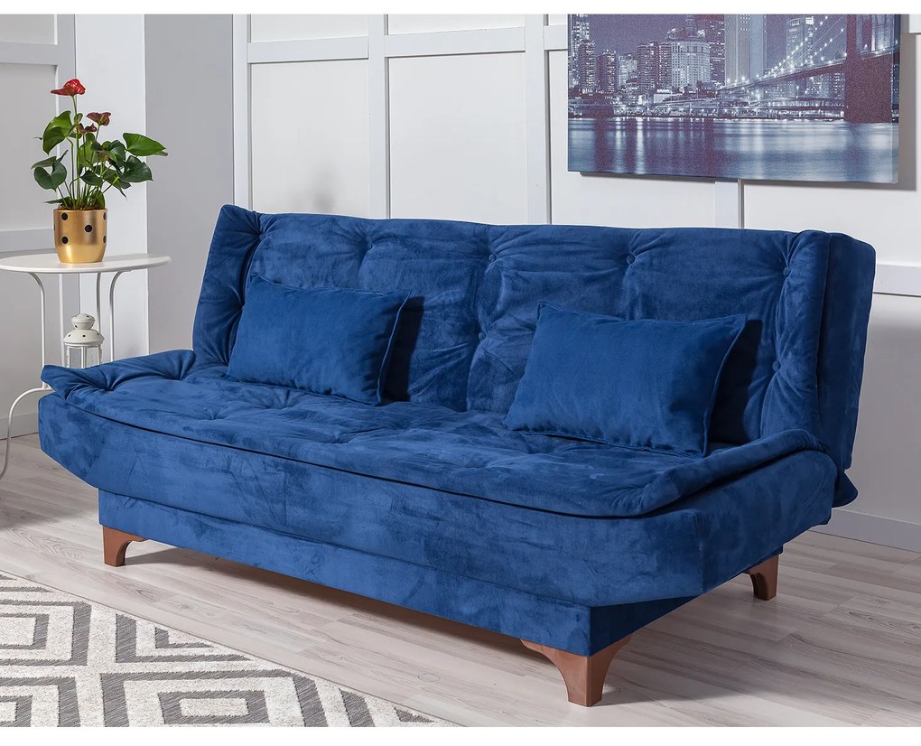 Atelier del Sofa 3-místná pohovka Kelebek - Dark Blue, Tmavá Modrá