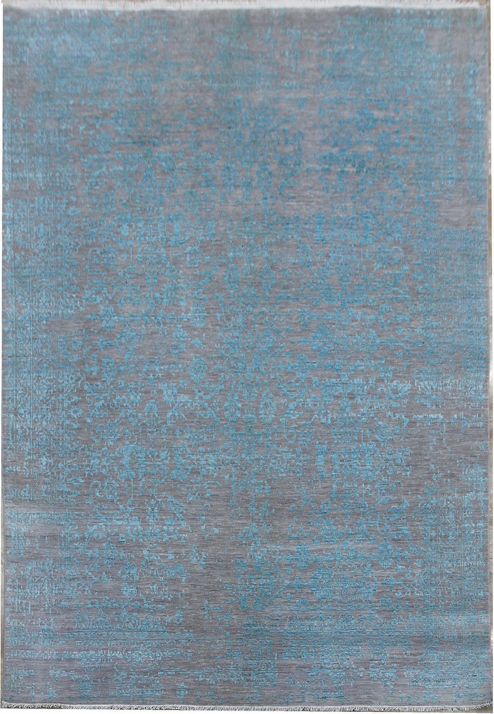 Ručne viazaný kusový koberec Diamond DC-JK 1 Silver / light blue, 305x425, modrá, chodba / predsieň, Diamond Carpets India