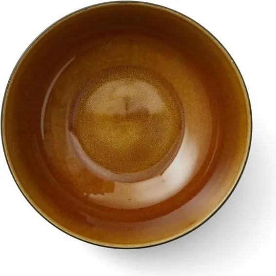 Černá/jantarová mísa z kameniny ø 30 cm Gastro Black/Amber – Bitz