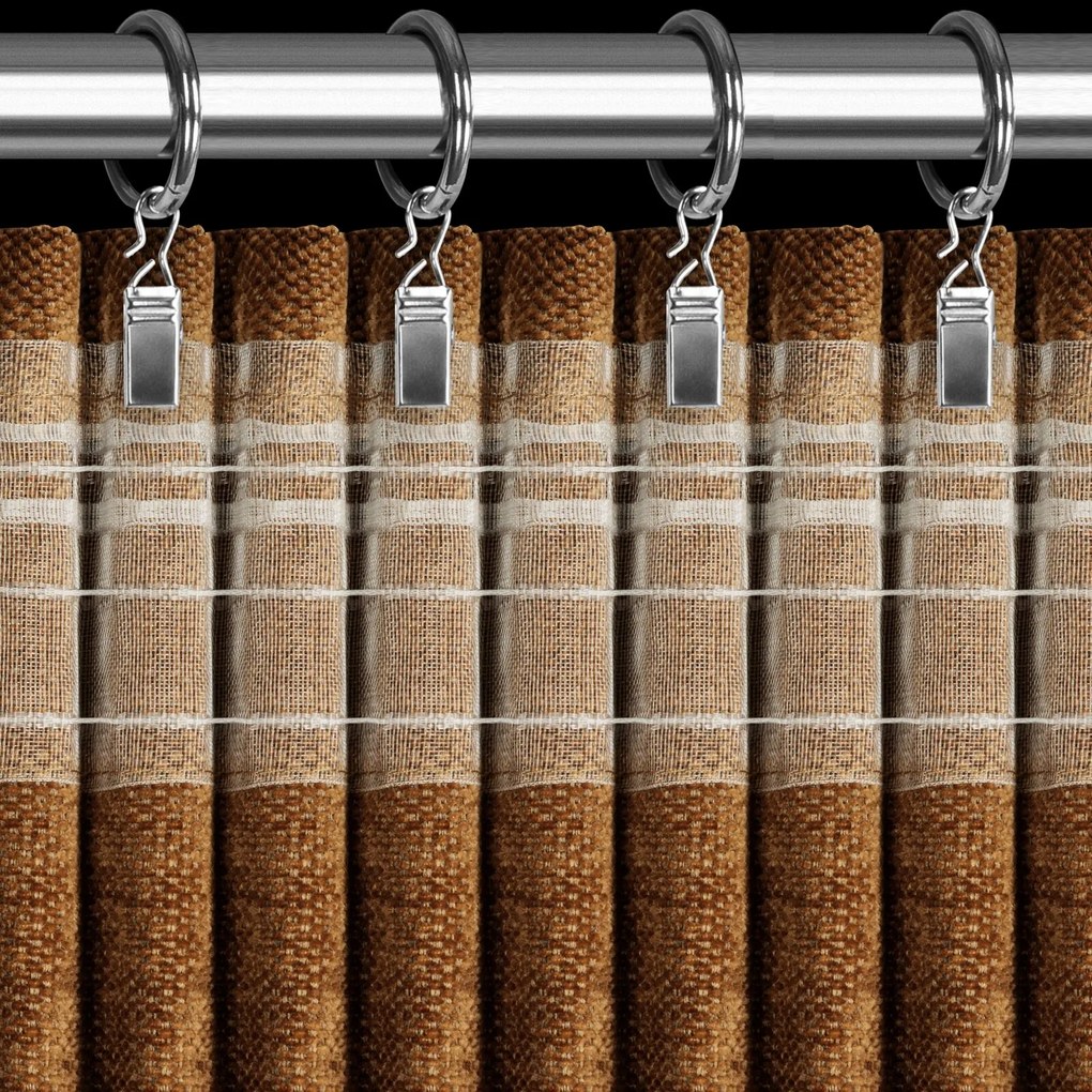 ZATEMŇOVACÍ ZÁVĚS NA PÁSCE NESKA 140X270 CM MEDOVÝ
