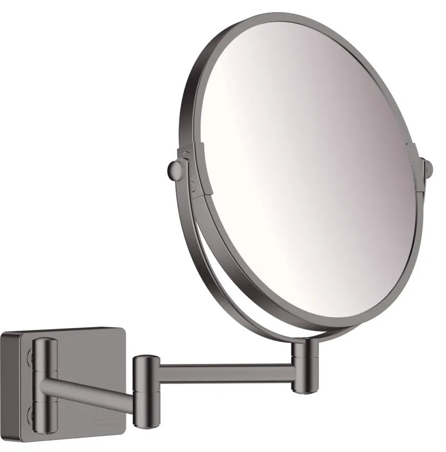 Hansgrohe AddStoris, kosmetické zrcadlo Ø188 mm, kartáčovaný černý chrom, HAN-41791340