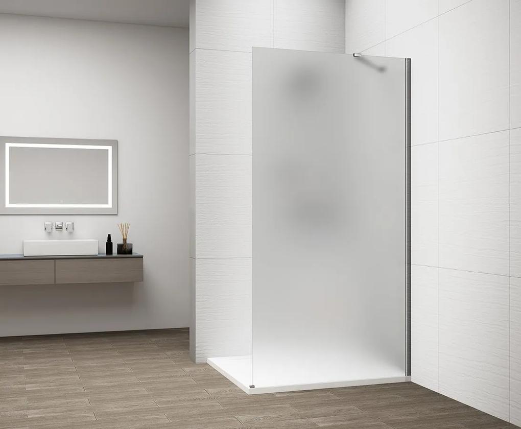 Polysan, ESCA CHROME jednodílná sprchová zástěna pro instalaci ke zdi, matné sklo, 1000 mm, ES1110-01