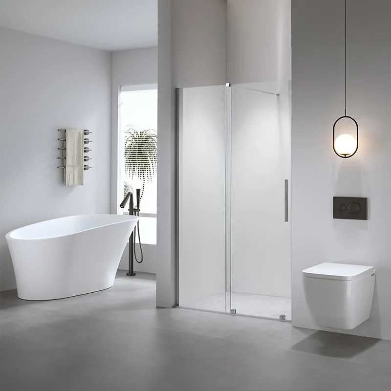 BPS-koupelny Posuvné sprchové dveře HYD-ATA 100 chrom/transparent pro instalaci do niky - bez vaničky